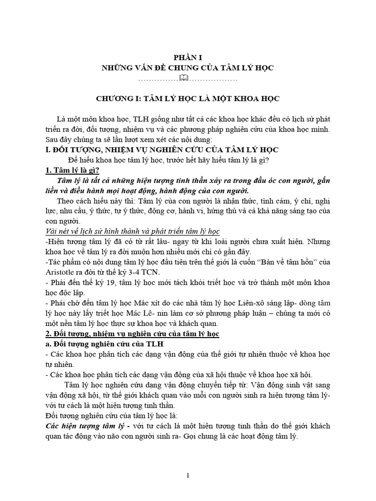 Tai Lieu On Tap Tam Ly Hoc | PDF