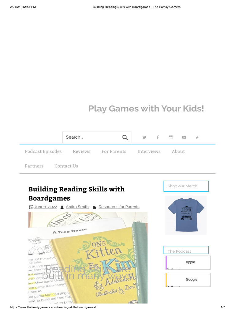 Building Reading Skills With Boardgames - The Family Gamers | PDF ...