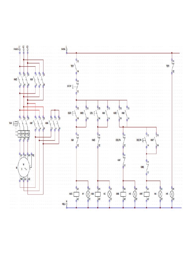 Partida Estrella - Triángulo Con Inversor de Giro | PDF