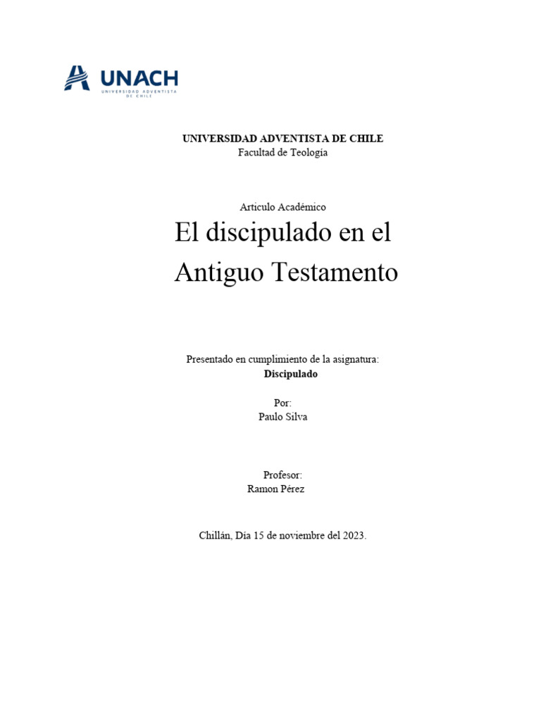 Discipulado en el Antiguo Testamento | PDF | Jesús | Cristo (título)