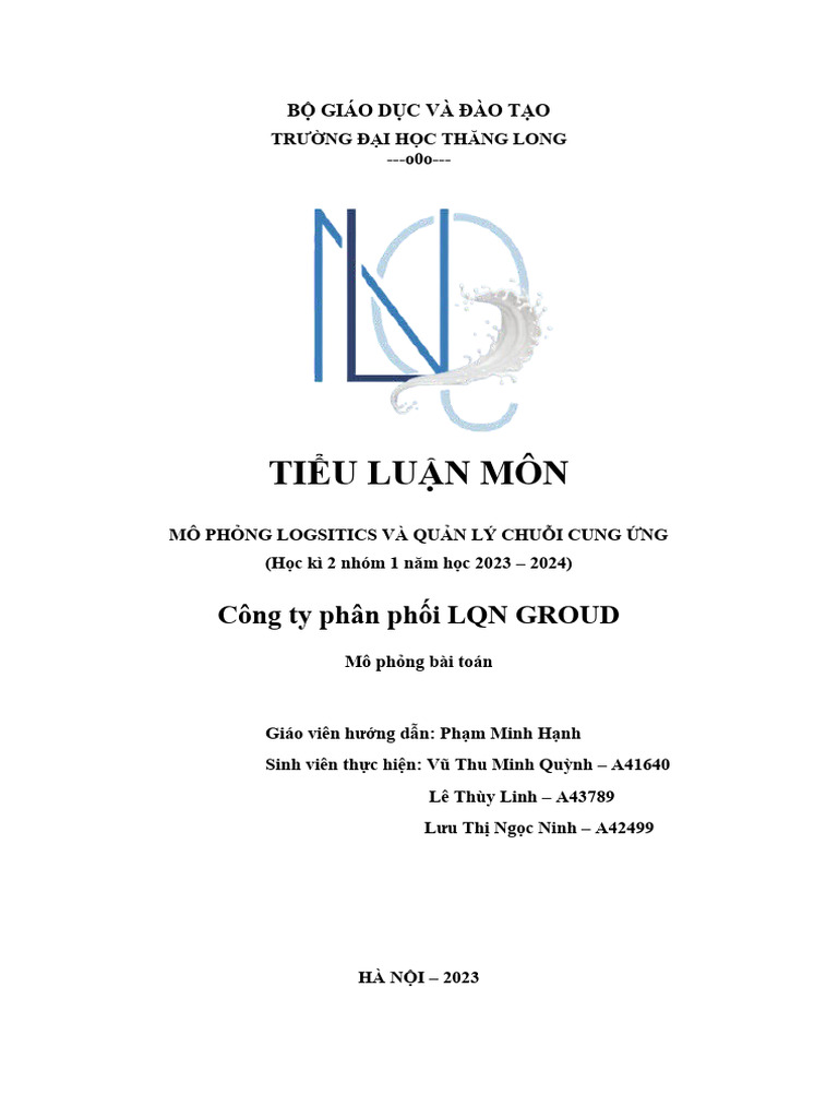 Bài Tập Lớn Tiểu Luận Mô Phỏng-Nhóm7 | PDF