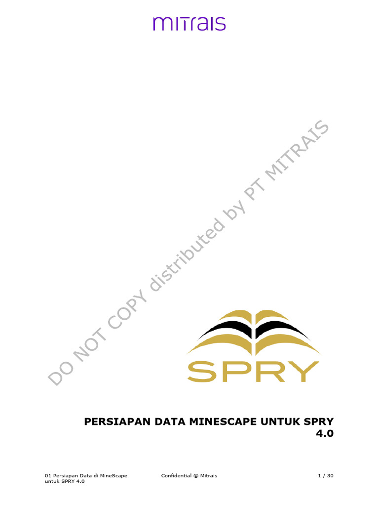 01 Persiapan Data Di MineScape Untuk SPRY 4.0 | PDF
