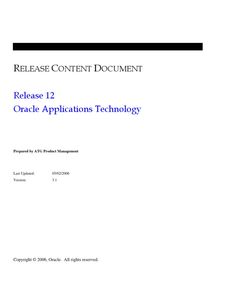 r12 Apps Tech RCD | PDF | Oracle Database | Internal Control