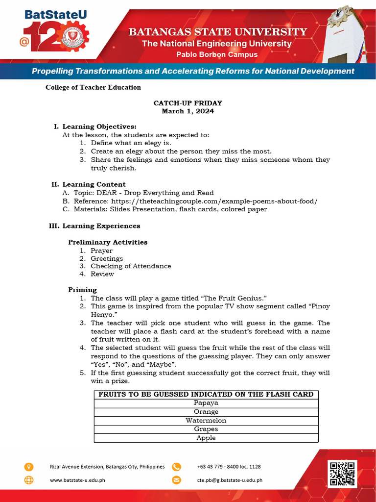 WEEK 5 Catch Up Friday | PDF