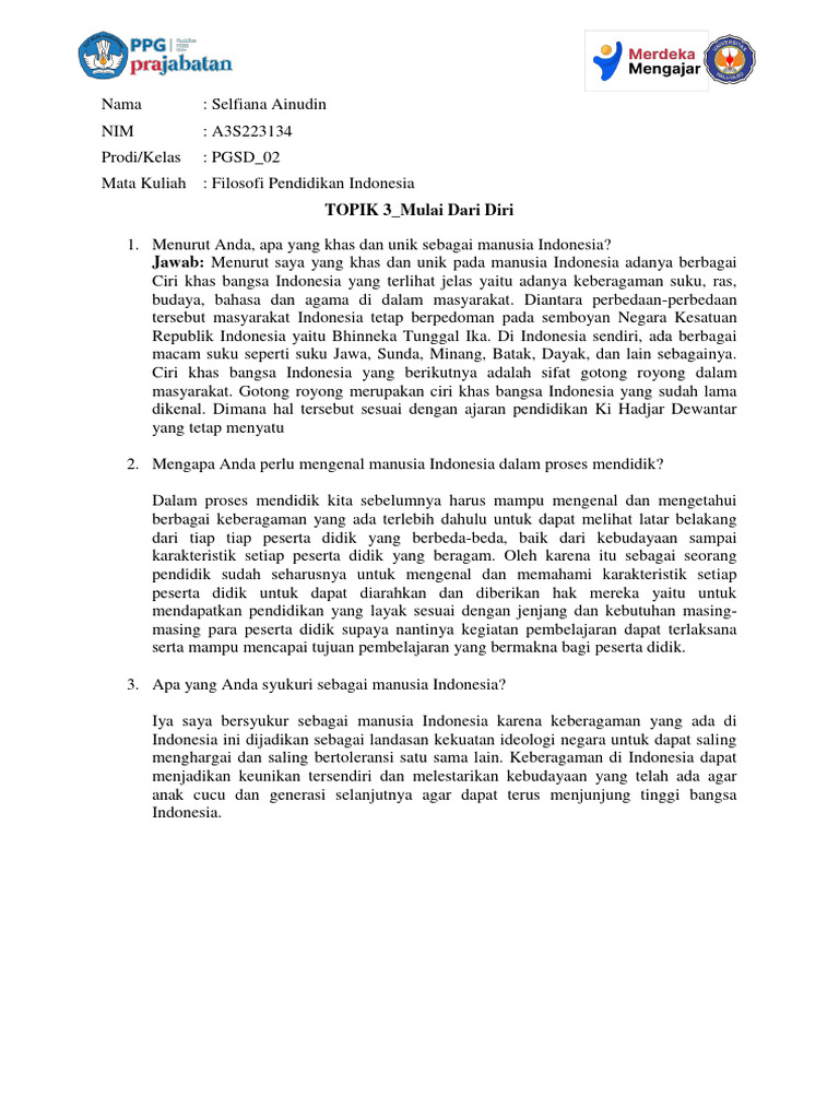 Topik 3 (Mulai Dari Diri) | PDF