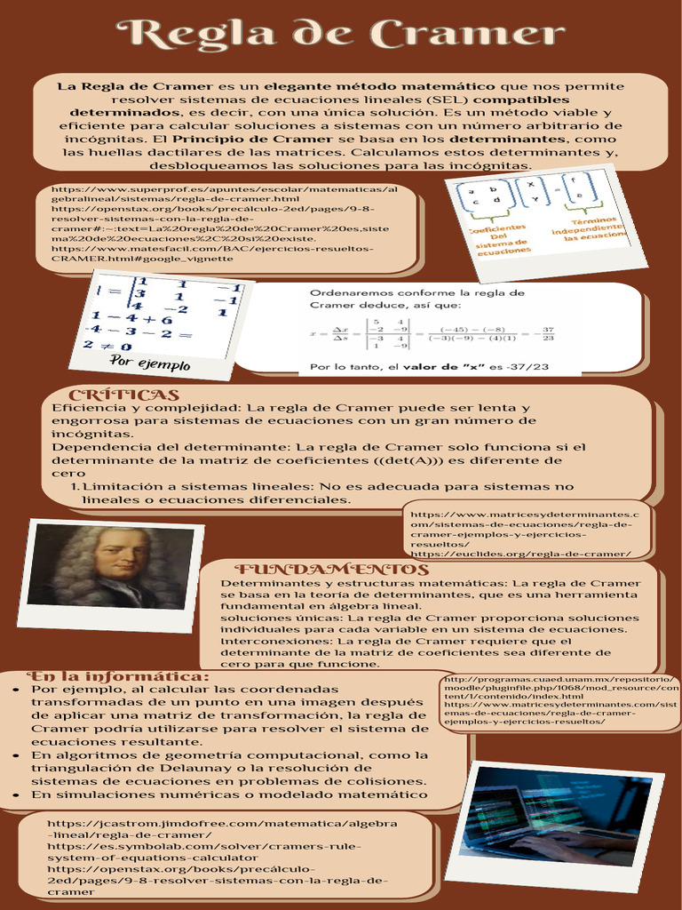 Regla de Cramer | PDF | Ecuaciones | Determinante