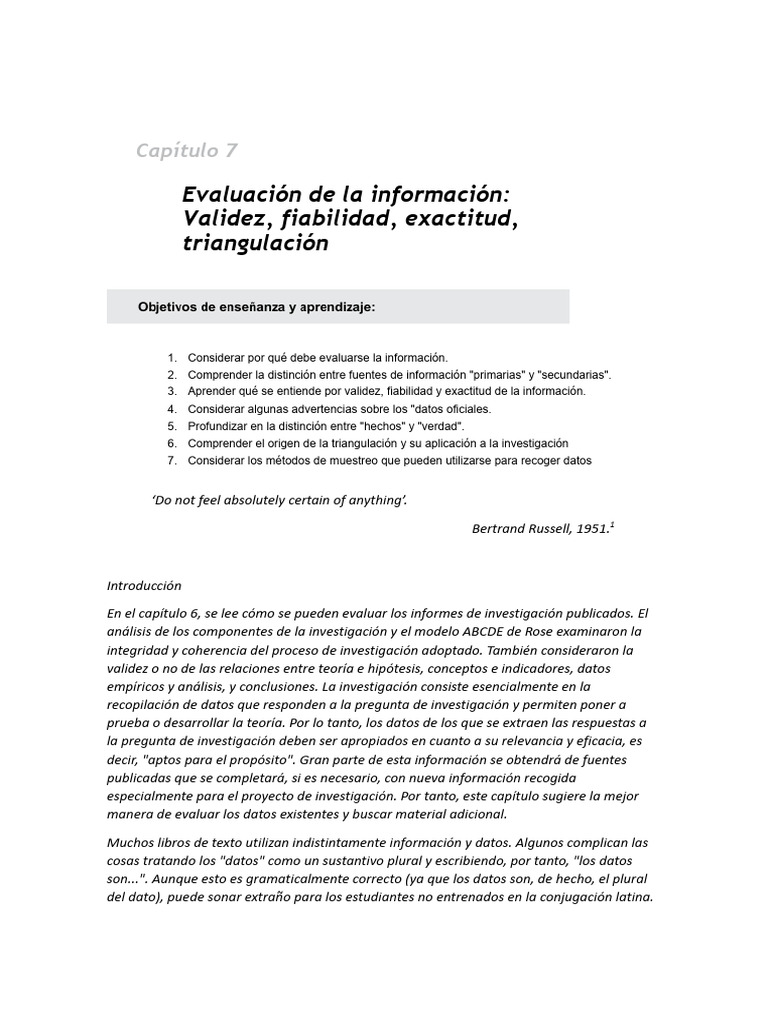 Evaluating Information | PDF