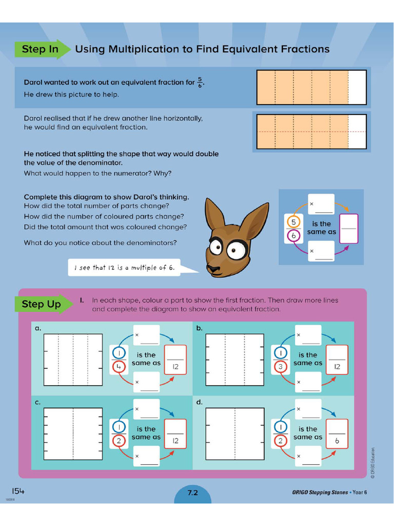 7.2 - Using Multiplication To Find Equivalent Fractions | PDF