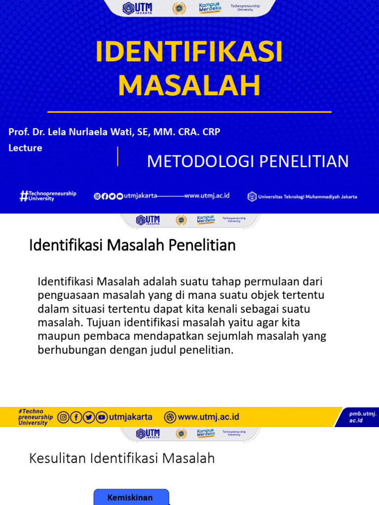 Materi 3 Metlit-Identifikasi Masalah Metodologi Penelitian | PDF