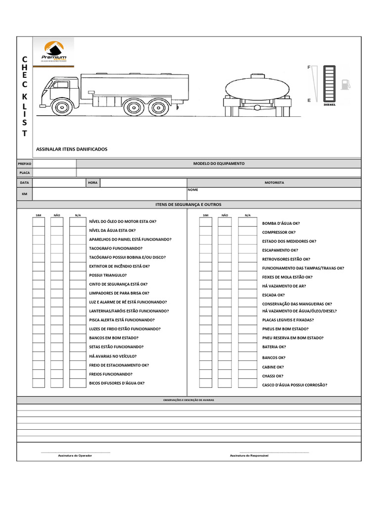 Check List - CP-01 | PDF | Tecnologias automotivas | Veículos terrestres