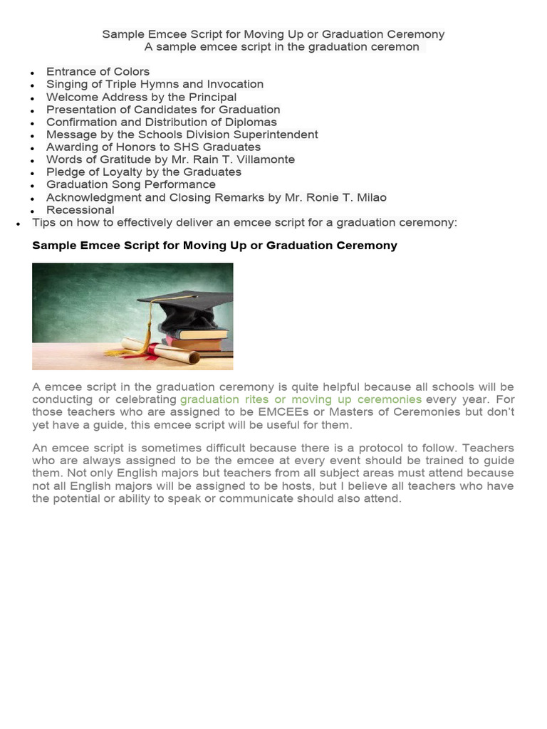 Emcee Graduation | PDF