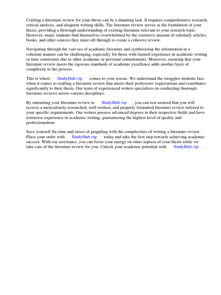 Sample Thesis For Literature Review | PDF Sample Thesis For Literature Review | PDF