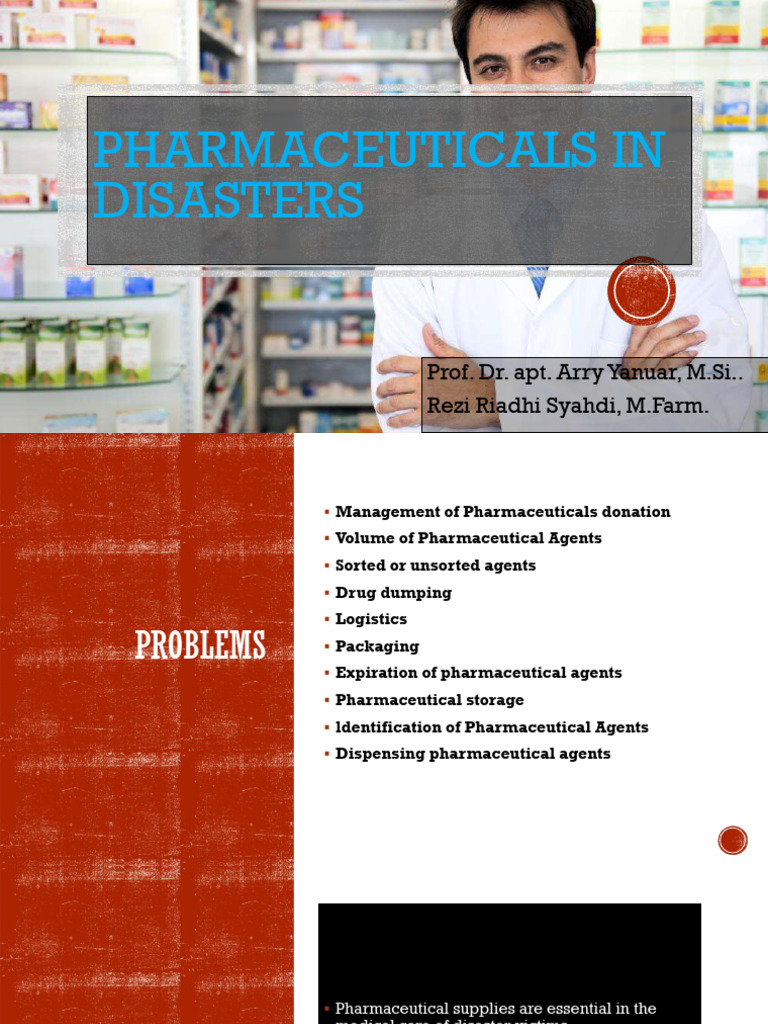 Pharmaceutical Management in Disasters | PDF | Pharmacy | Drugs