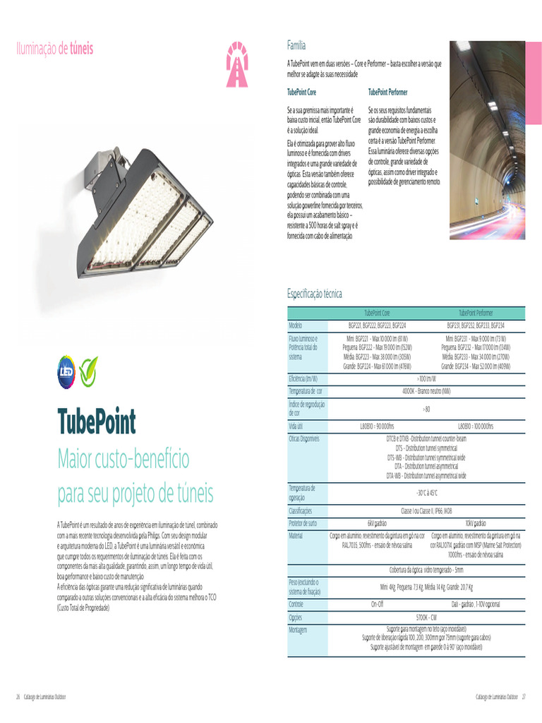 TubePoint: Iluminação Eficiente para Túneis | PDF