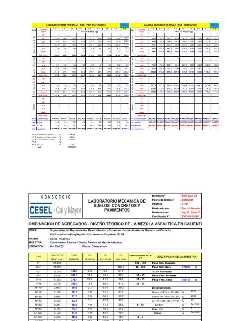 Calcul des poids pour mélange asphalte | PDF | Devises des Amériques ...