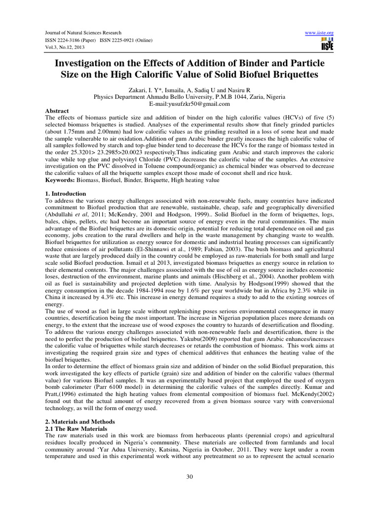 Investigation On The Effects of Addition of Binder and Particle | PDF ...