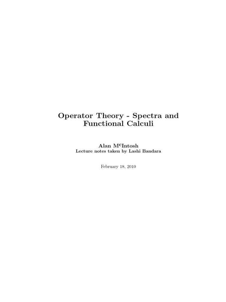 optheory | PDF | Operator (Mathematics) | Power Series