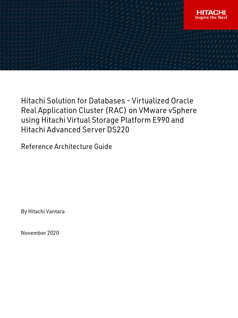 Solution For Databases Virtualized Oracle Rac On Vmware Vsphere Using VSP E990 Advanced Server ...