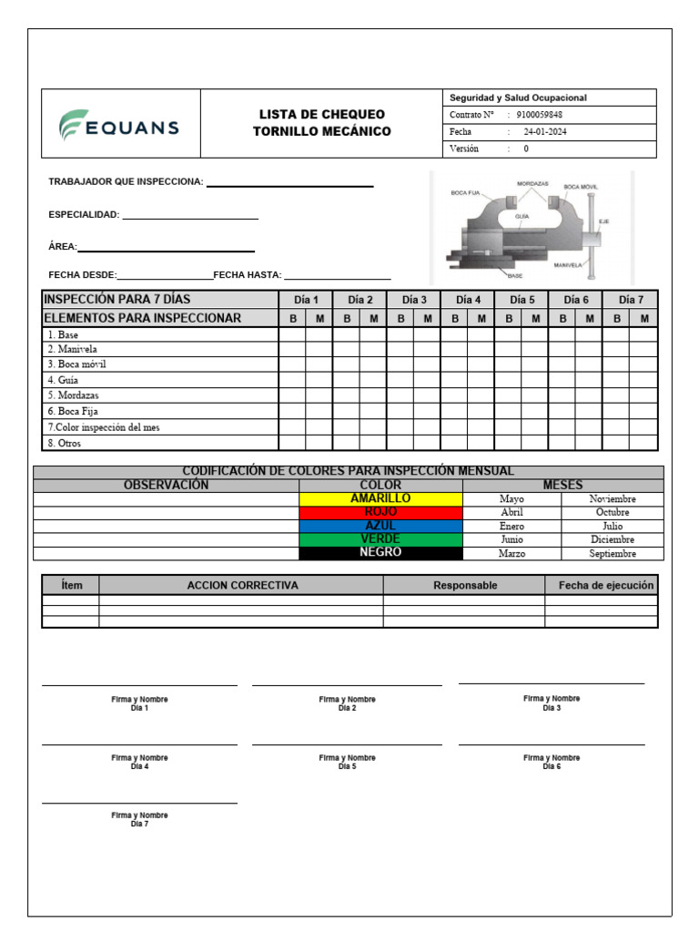 Checklist Tornillo Mecánico Rev. 0 | PDF