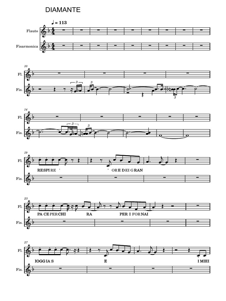 Diamante Parti Fisa Flauto | PDF