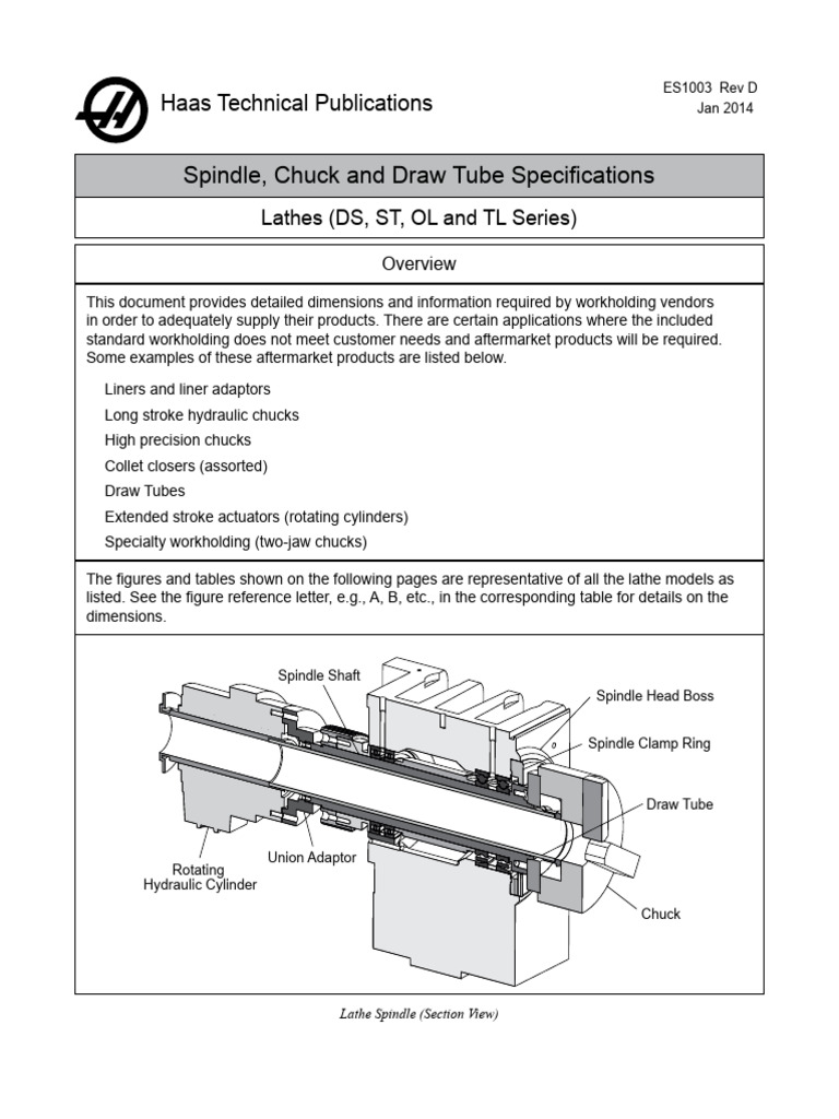 Es1003 Lathe Drawtube Specifications | PDF | Screw | Tools
