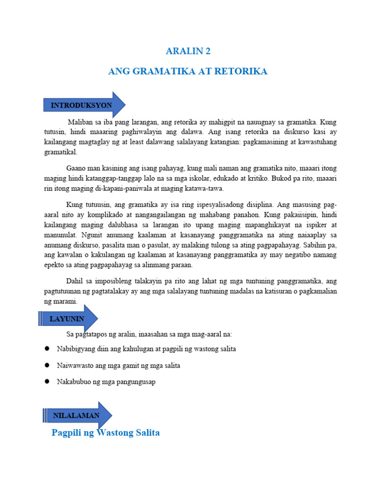 Prelim Modyul Aralin 2 | PDF