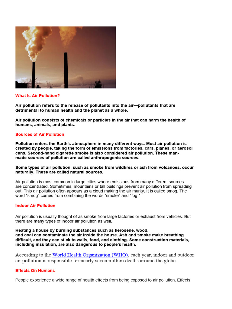 AIR POLLUTION | PDF | Air Pollution | Particulates