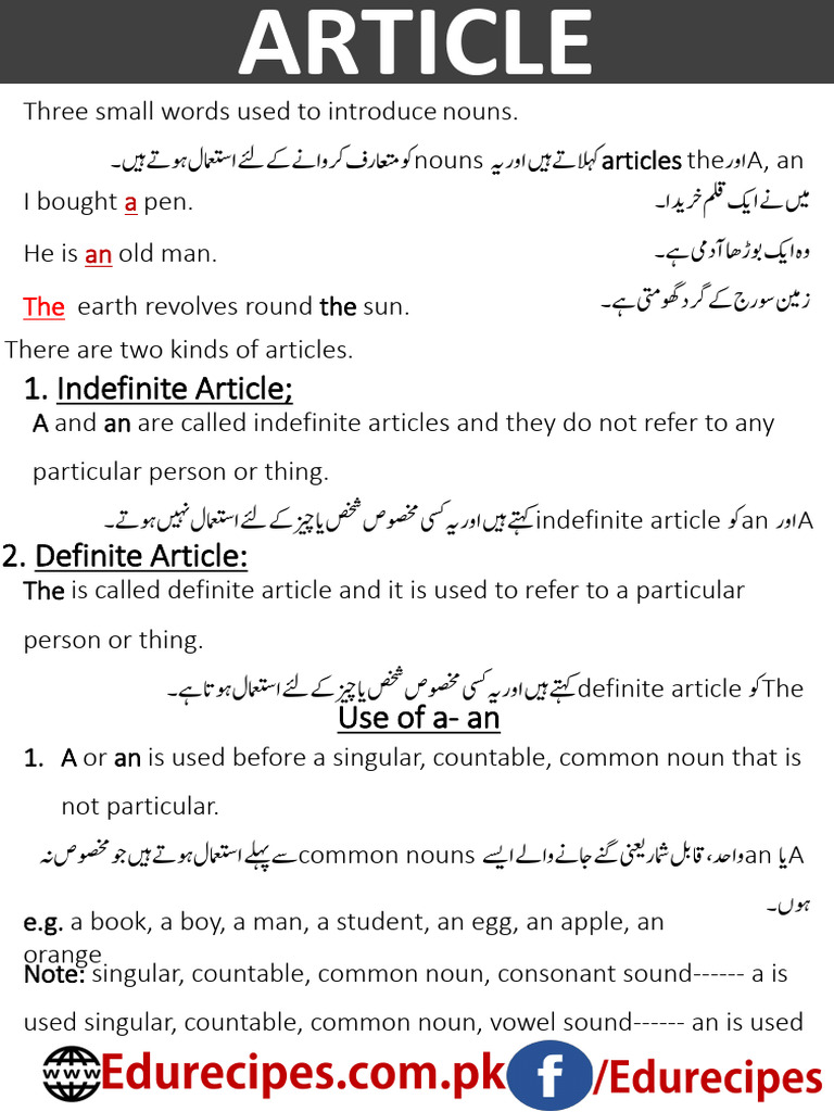 Articles in English Grammar | PDF | Noun | Grammatical Number