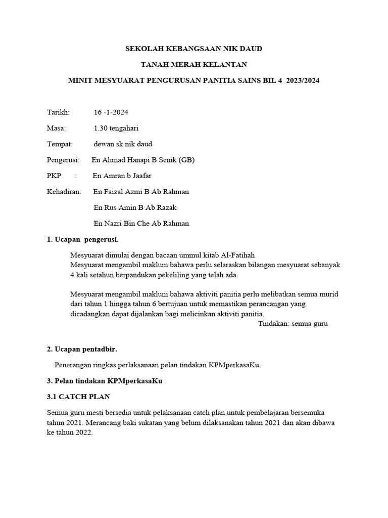 Minit Sains Sk Nik Daud x4 | PDF