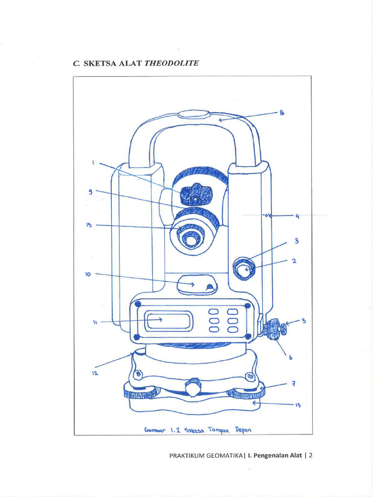 Andhika Wira Kusuma - 20200110102 - C8 - Sketsa Theodolite | PDF