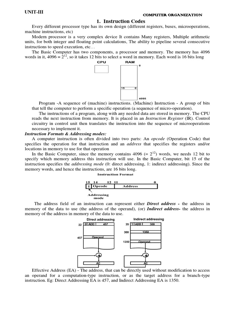 Coa Unit Iii Notes Pdf Input Output Central Processing Unit