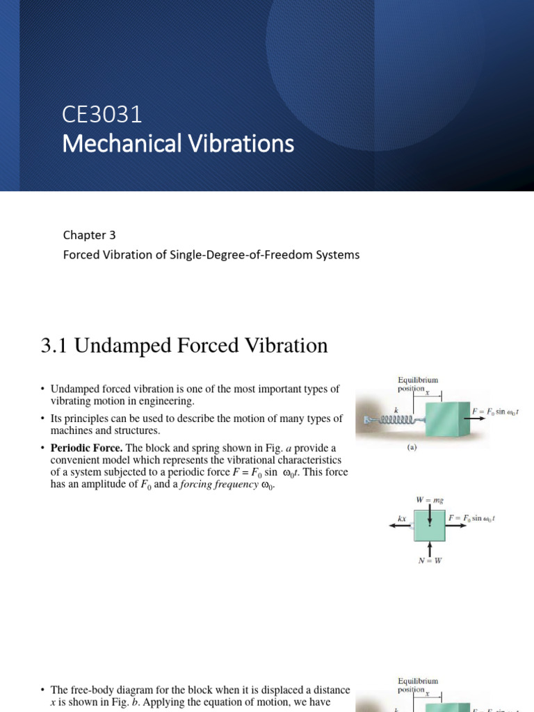 Lecture 4 - Forced Vibration of SDOF Systems | PDF | Damping | Ordinary Differential Equation
