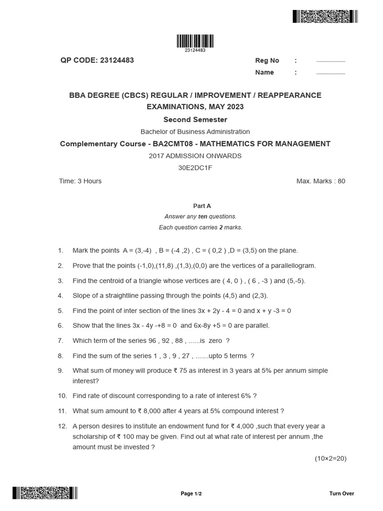Mathematics For Management | PDF | Triangle | Euclid
