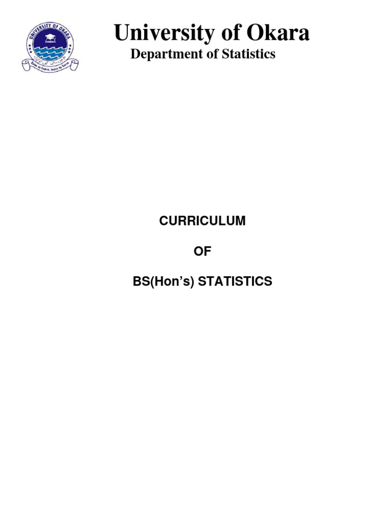 CURRICULUM OF STATISTICS BOS BS(Hons) | PDF | Logic | Statistics