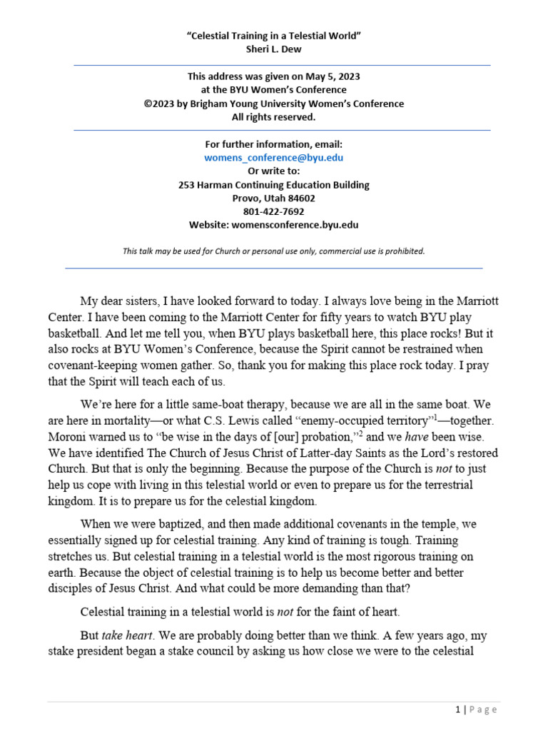 Celestial Training in a Telestial World | PDF | Prophet | Jesus