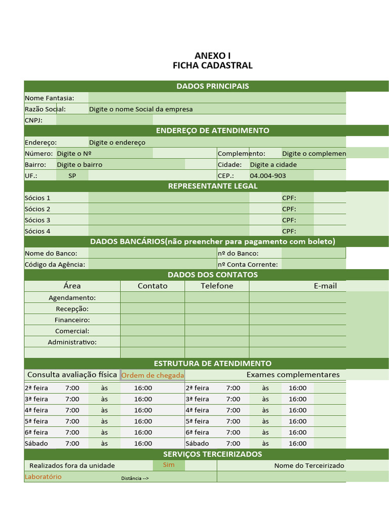 Ficha Cadastral Atualizada | PDF