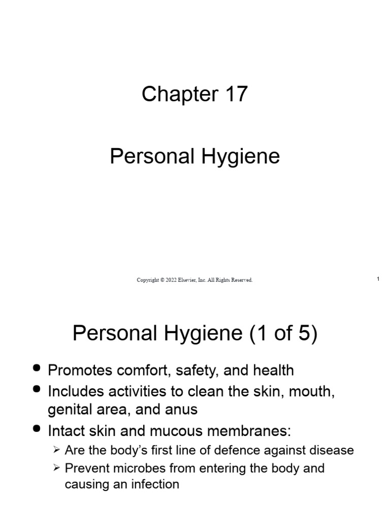 Chapter 017+Personal+Hygiene | PDF | Oral Hygiene | Hygiene