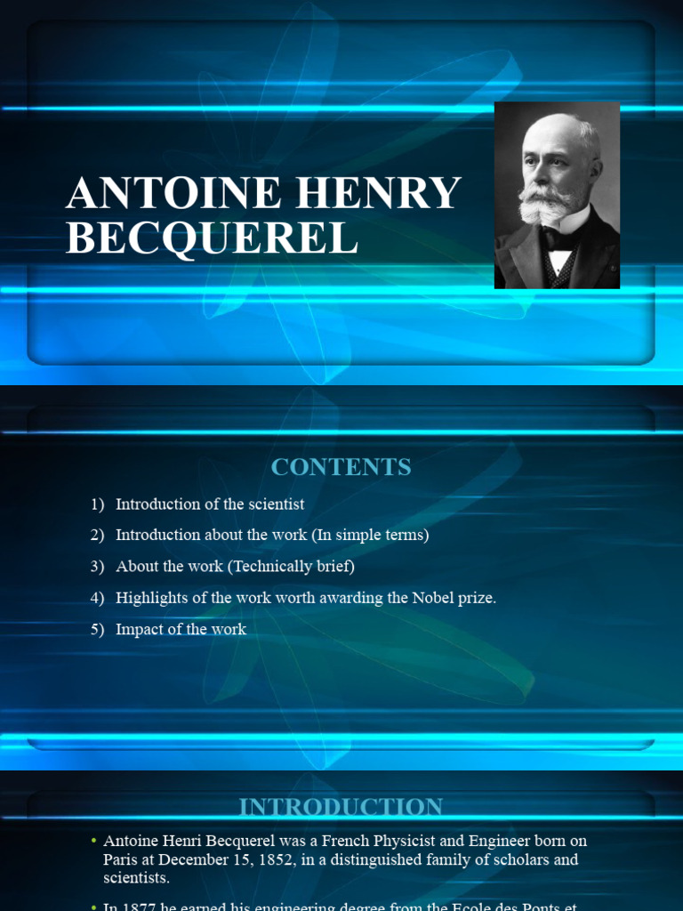 Antoine Henry Becquerel Final | Download Free PDF | Radioactive Decay ...