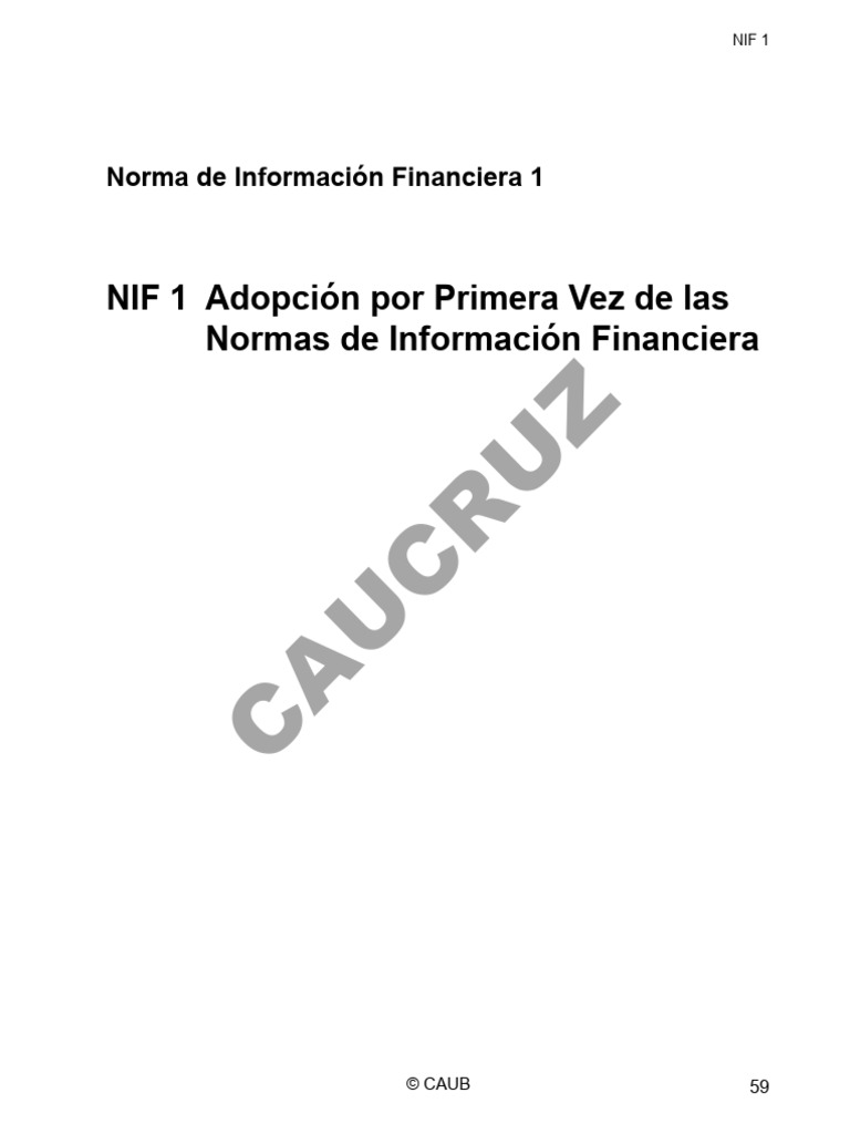 Guía para Adoptar NIF por Primera Vez | PDF | normas internacionales de INFORMACION FINANCIERA ...
