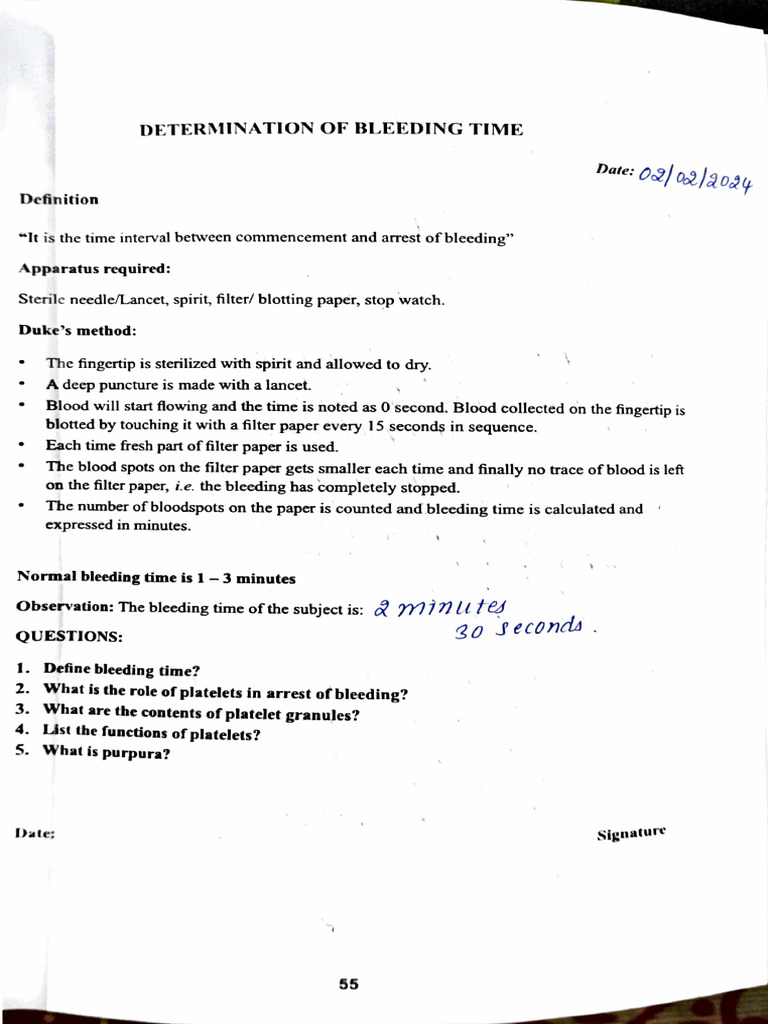 BT and CT | PDF | Coagulation | Platelet