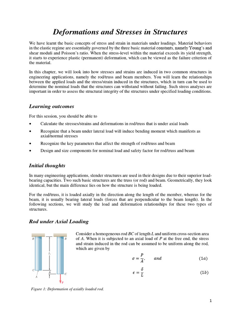 Stresses in Structures | PDF | Bending | Strength Of Materials