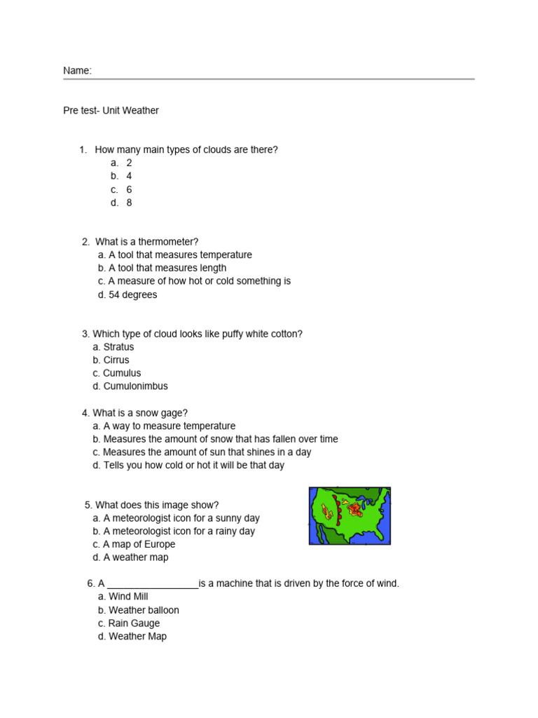 Weather Pre - Test 3 | PDF | Weather | Meteorology