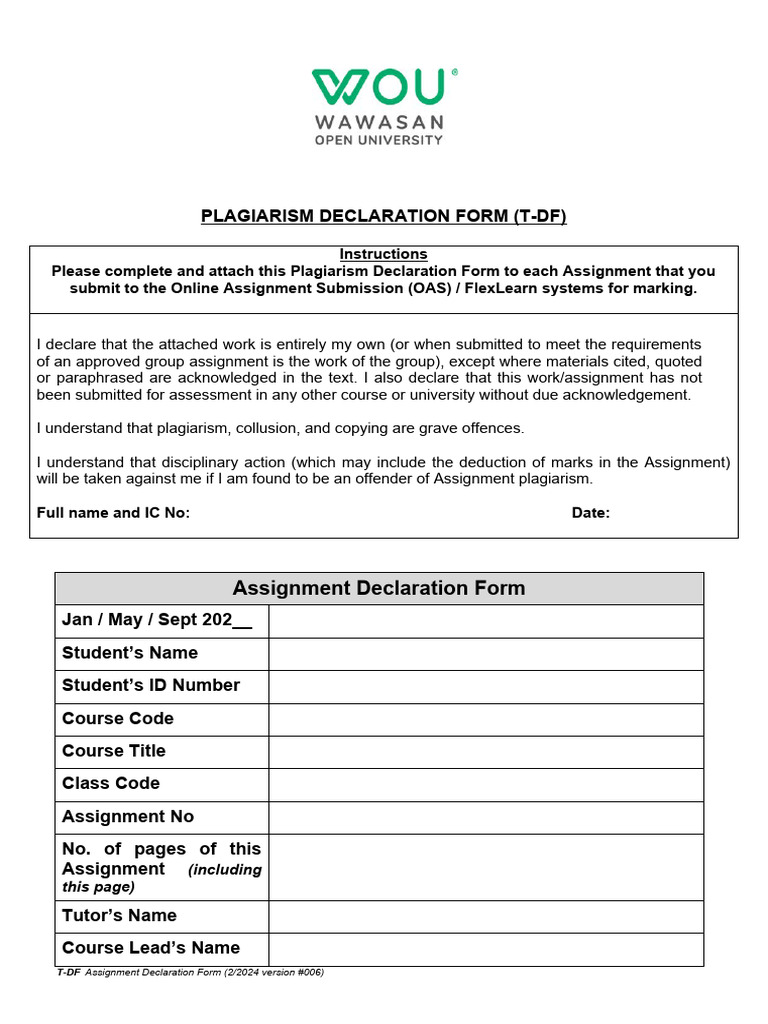T-DF Assignment Declaration Form | PDF | Acceleration | Velocity