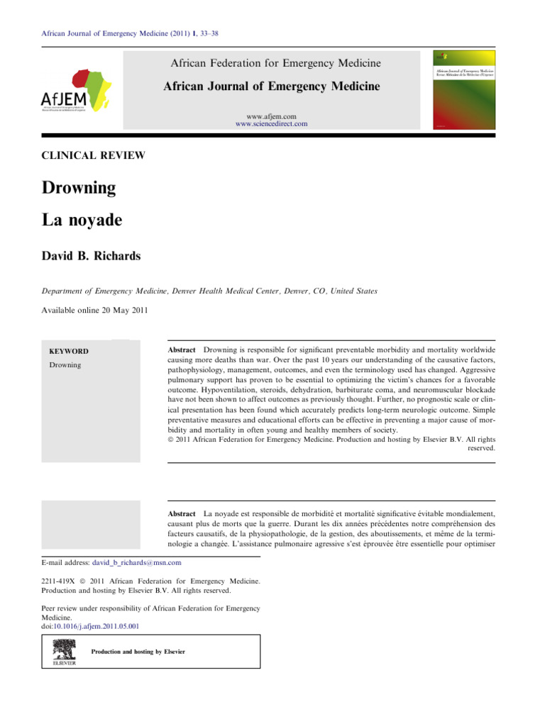 Drowning | PDF | Cardiopulmonary Resuscitation | Hypothermia