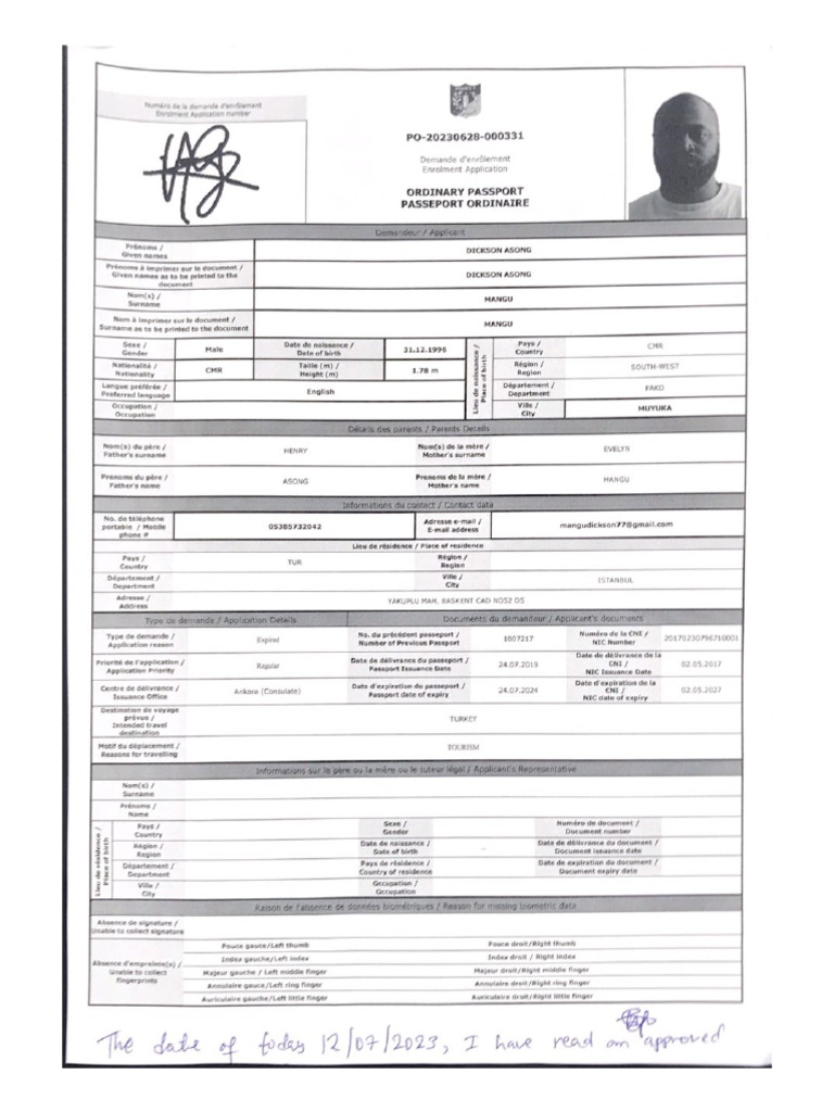 Enrolment Application Number | PDF