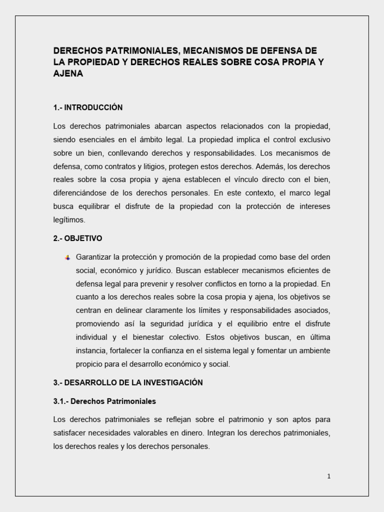 Derechos Patrimoniales | PDF | Propiedad | Ley común