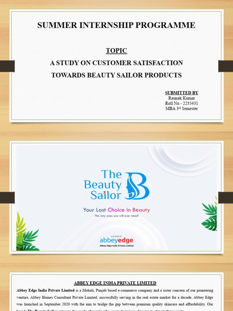 Presentation On Iternship Report Raunak | PDF | Brand | Product (Business)