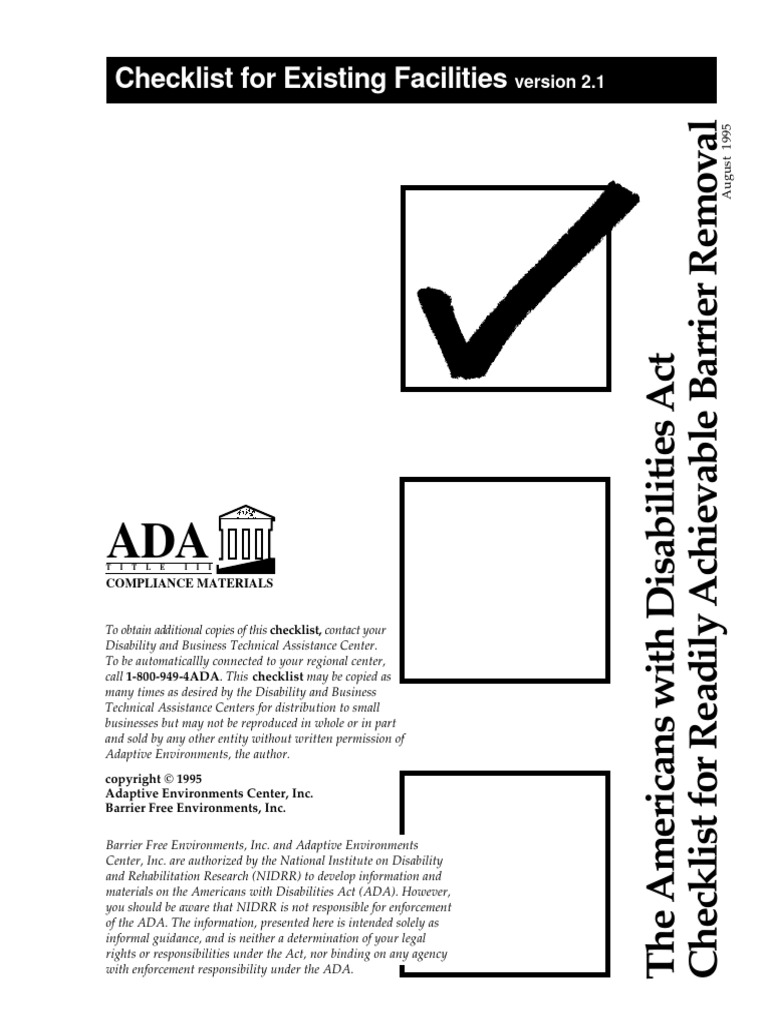 Guia para Chek List | PDF | Americans With Disabilities Act Of 1990 ...