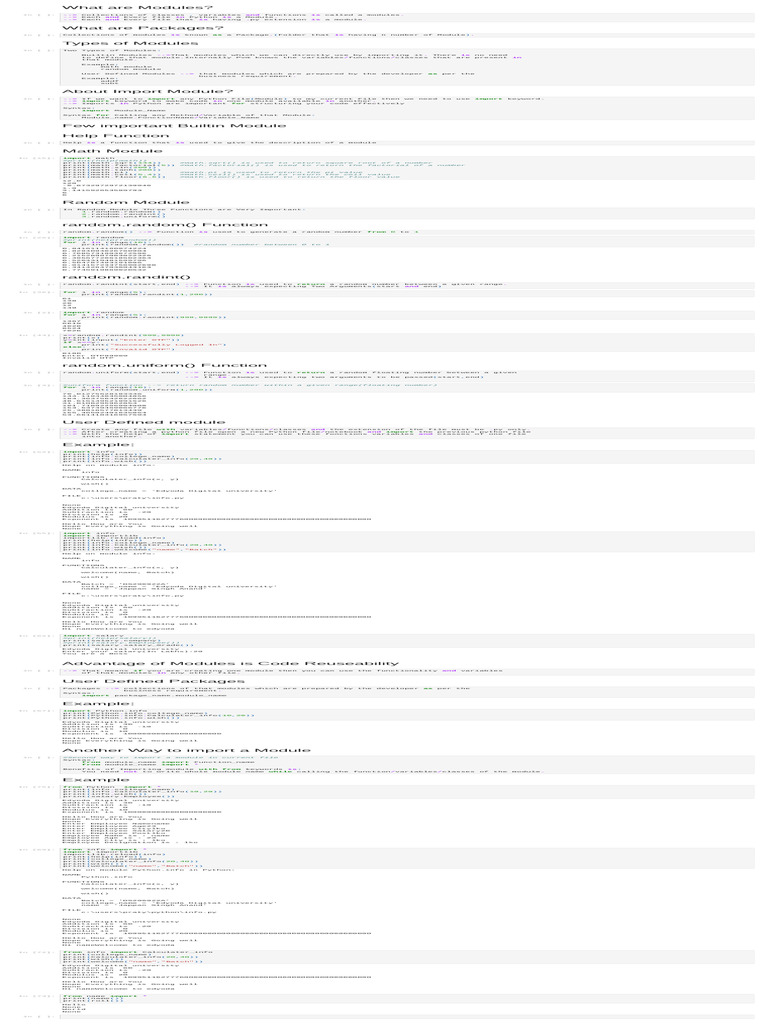 Modules and Packages (24!12!2022) | PDF | Python (Programming Language ...