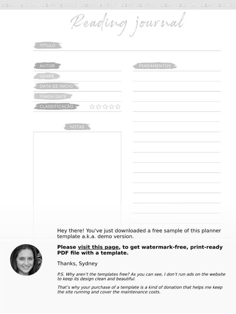 Colored Reading Journal-Remarkable-Vertical | PDF